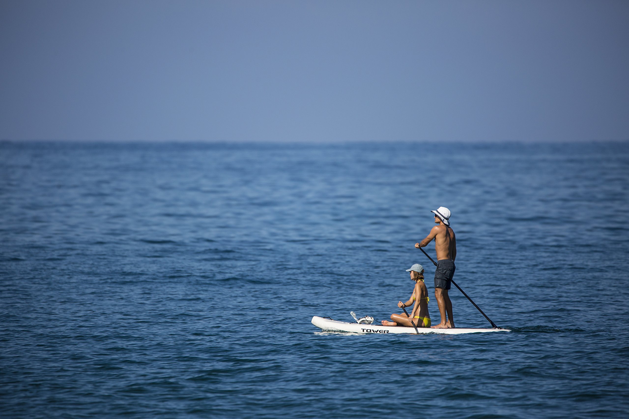 TOWER Inflatable 10’4” Stand Up Paddle Board - (6 Inches Thick) - Universal SUP Wide Stance - Premium SUP Bundle (Pump & Adjustable Paddle Included) - Non-Slip Deck (Yachtsman - 10'4")
