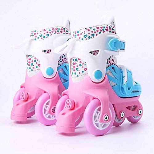 Sumeber Roller Skates Kids Adjustable Roller Skates with Flashing Light up Wheels Beginner Roller Skates for Girls Boys Birthday Gift