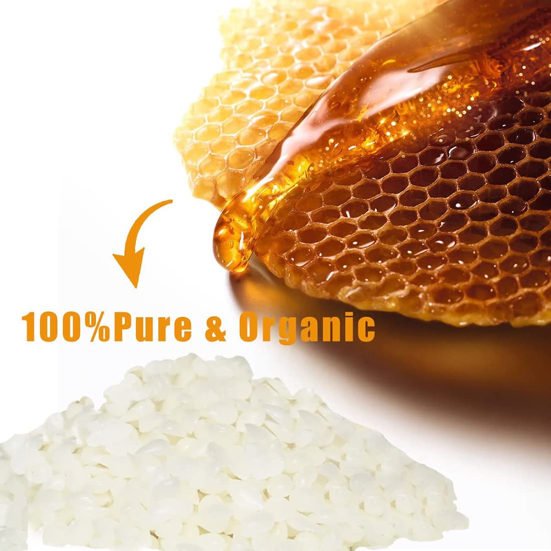 White Beeswax Pellets - Natural, Triple Filtered - 5 Pound