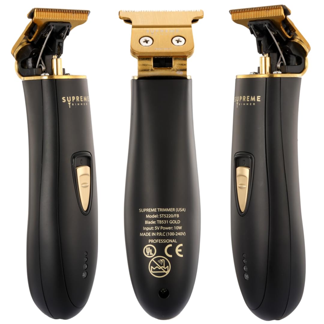 Supreme Trimmer T Shaper | Professional Barber Trimmer Hair Clippers for Men (90 Min Run Time) Cordless Hair Trimmer Zero Gapped Liner Beard Trimmer | ST5220 Black
