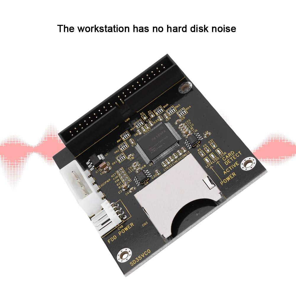 Zopsc Computer Connectors, SD Memory Card to 3.5inch 40Pin Male, IDE Hard Disk Drive Adapter Secure Digital Converter, IDE Hard Disk Drive Adapter, Compatible with DOS/Linux/Windows 98SE/Me/XP