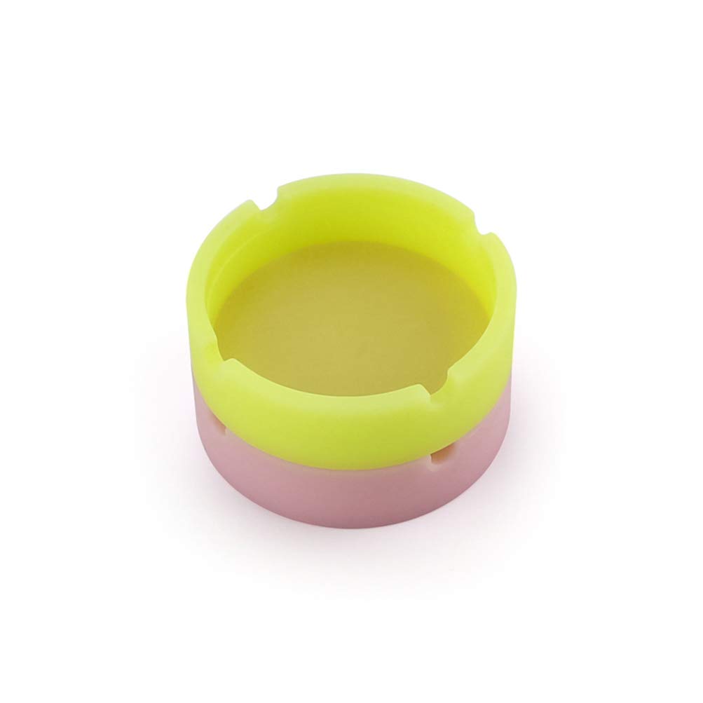 VANZACK Silicone Ashtray Luminous Round Ashtray Glow in Dark Fluorescent Ashtray with High Temperature Heat Resistant 1 Piece