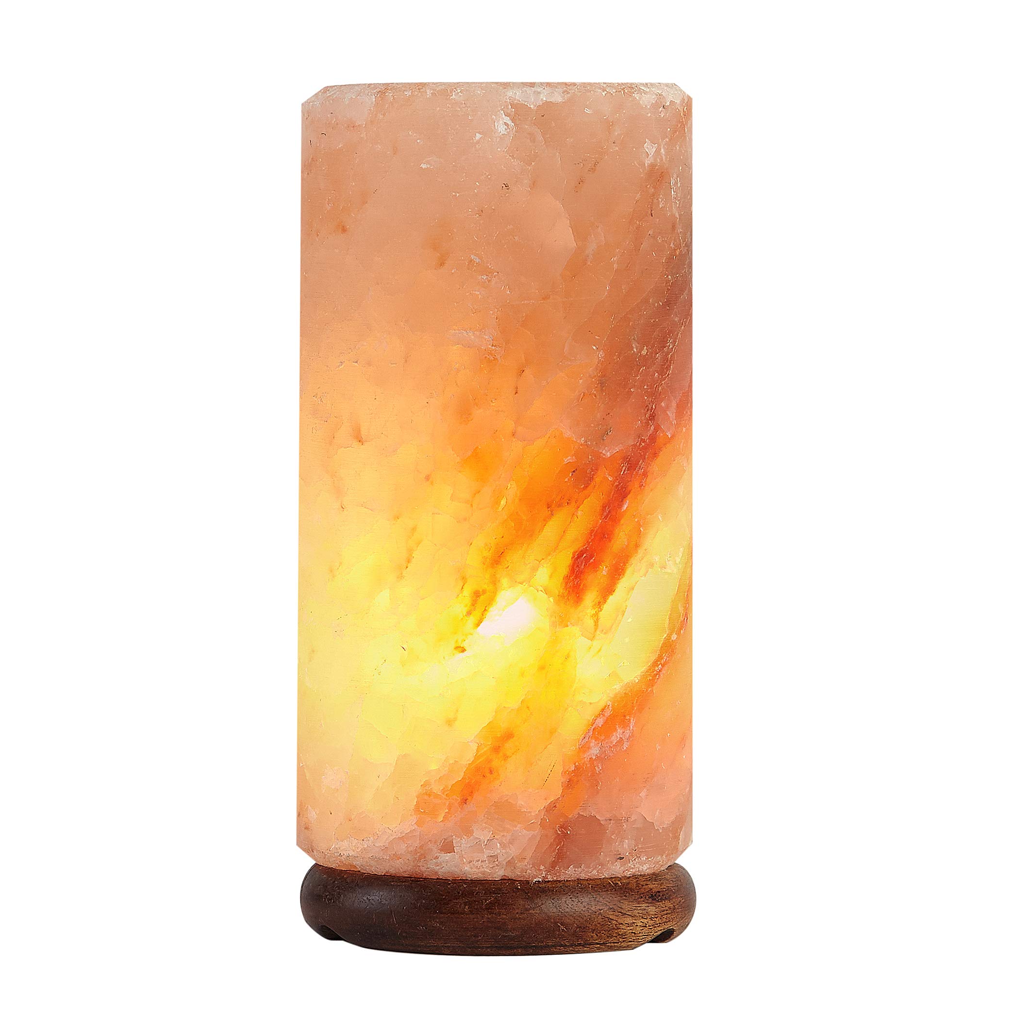 Urban Lifestyle Cylinder Himalayan Carved Shape Salt Lamp, Pink
