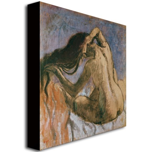 Woman Combing Her Hair by Paul Cezanne, 14x14-Inch Canvas Wall Art