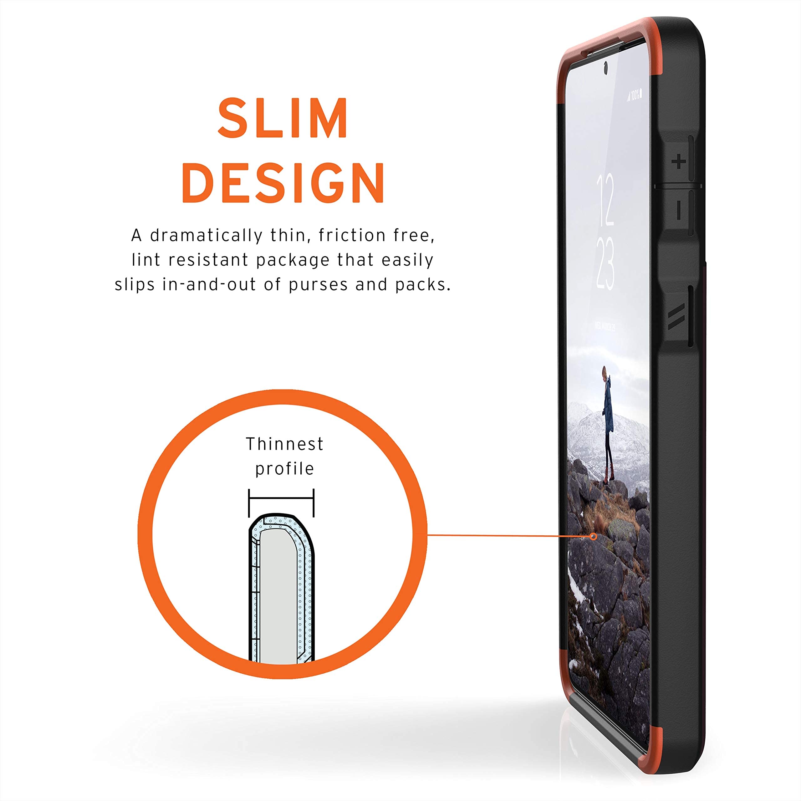 URBAN ARMOR GEAR UAG Designed for Samsung Galaxy S21 Plus Case Black Sleek Ultra-Thin Shock-Absorbent Civilian Protective Cover, [6.7 inch Screen]