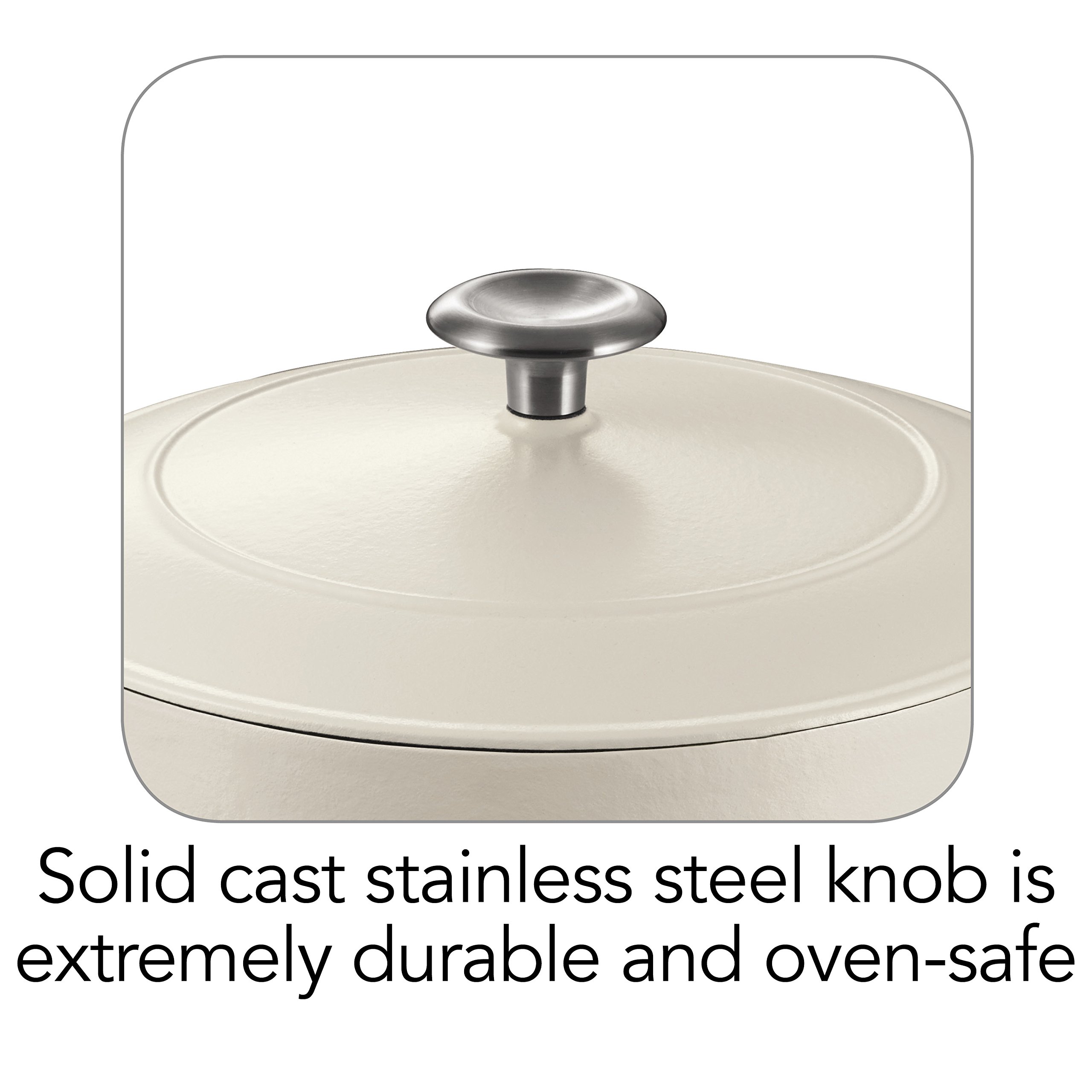 Tramontina Covered Round Dutch Oven, Enameled Cast Iron 5.5-Quart Matte White, 80131/035DS