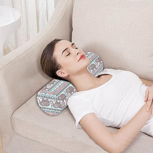 Vnurnrn Elephant Mandala Neck Support Pillow Round Neck Roll Bolster Cylinder Pillow Cervical Pillows Round Neck Pillow for Leg Knee Back Head Support for Camp Work Women Men Traveling