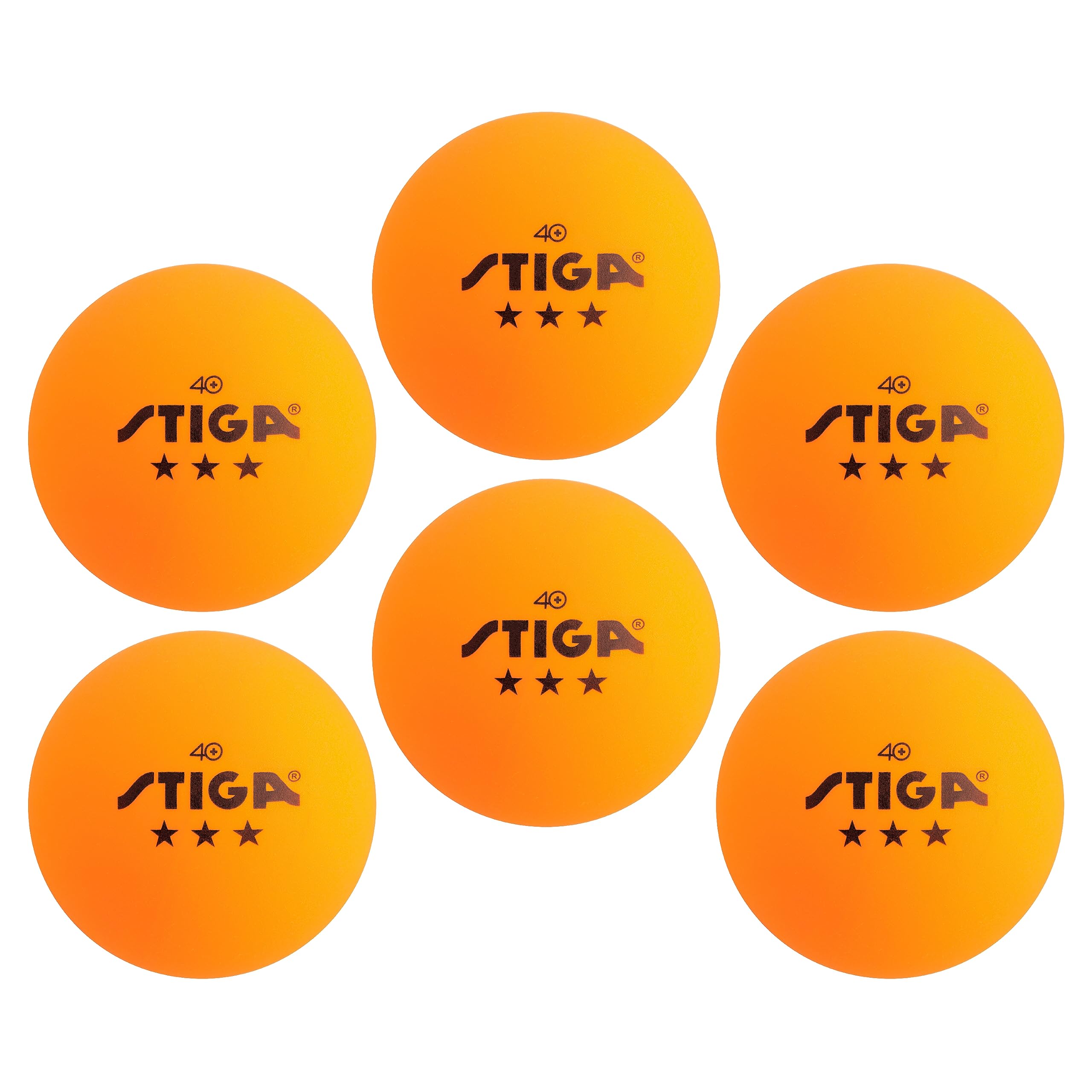 STIGA Tournament-Quality 3-Star Ping Pong Balls β Official Size and 40mm Weight β Ultimate Durability and High-Performance Table Tennis Balls β 6 Pack (Orange) - for Indoor/Outdoor Ping Pong Tables