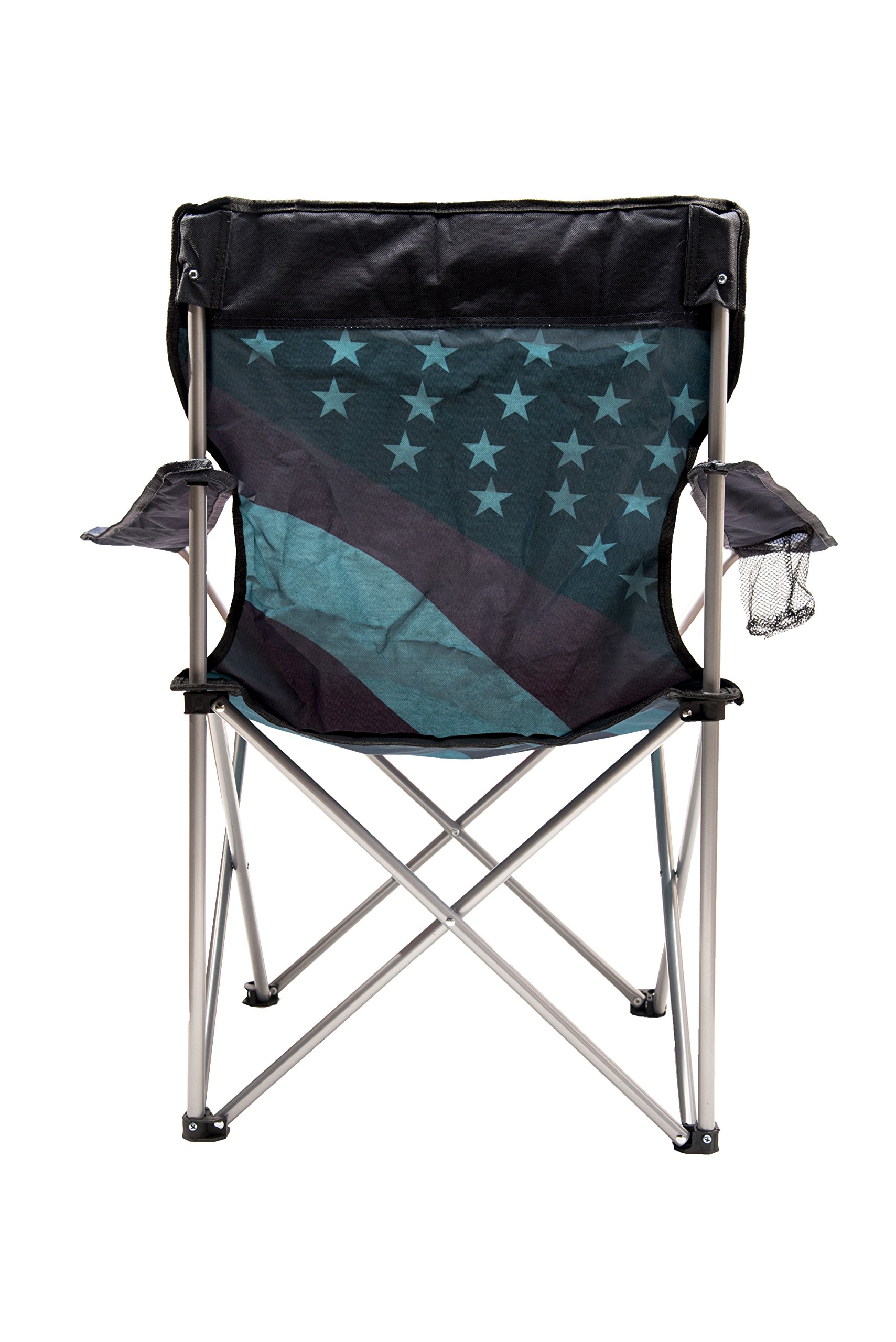 WFS Camping Quad Chair, Red/White/Blue
