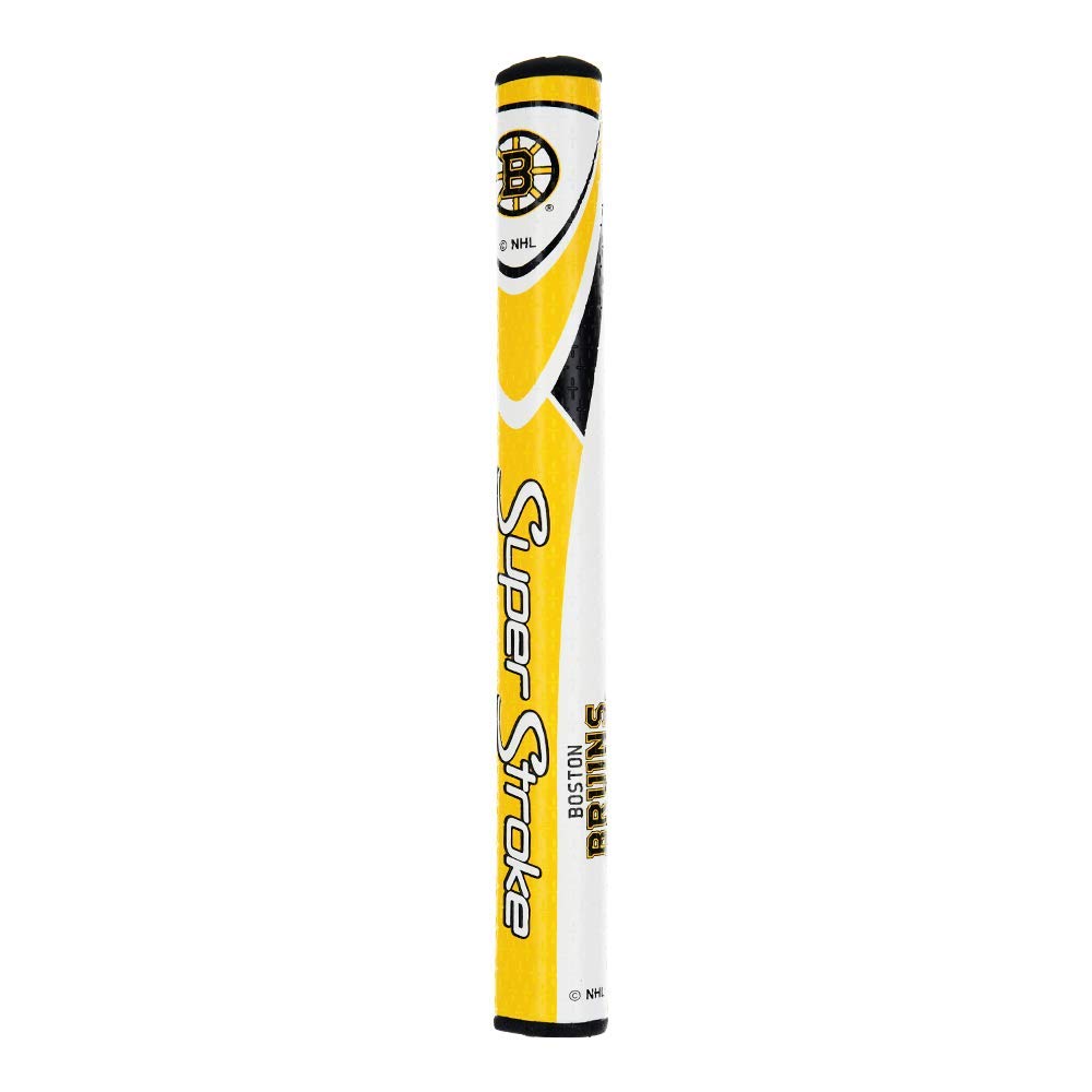 SuperStroke NHL Golf Putter Grip, Boston Bruins (Mid Slim 2.0) | Officially Licensed Through Team Golf | Cross-Traction Surface Texture and Oversized Profile | Even Grip Pressure,Black/Gold