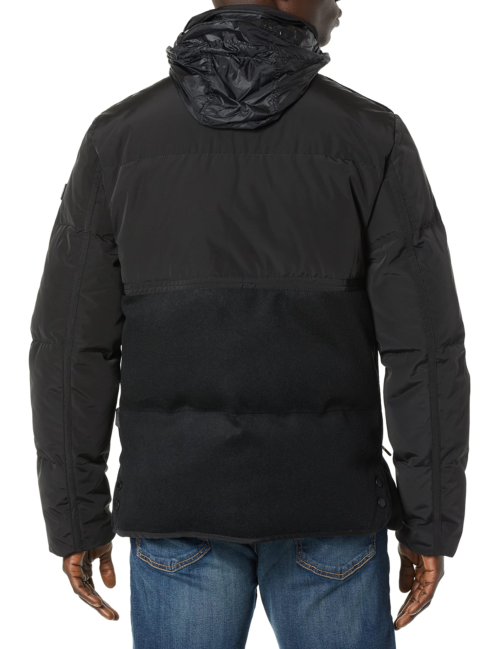 Tumi Men's Wool Down Blocked Puffer, Black, Large