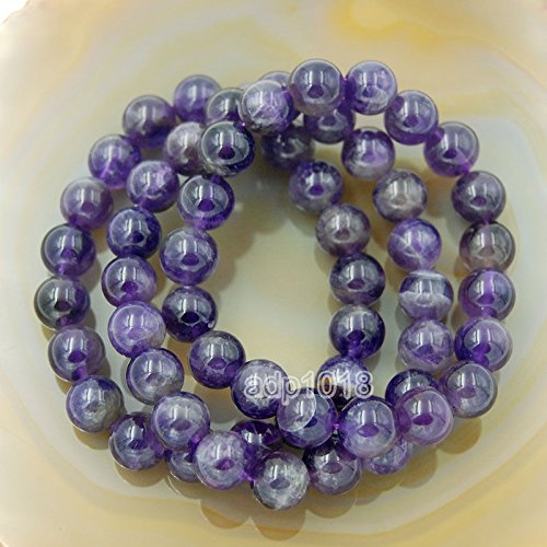 Wholesale Natural Gemstone Beads Stretch Bracelet Healing Reiki 4,6,8,10,12mm (8mm, Amethyst)