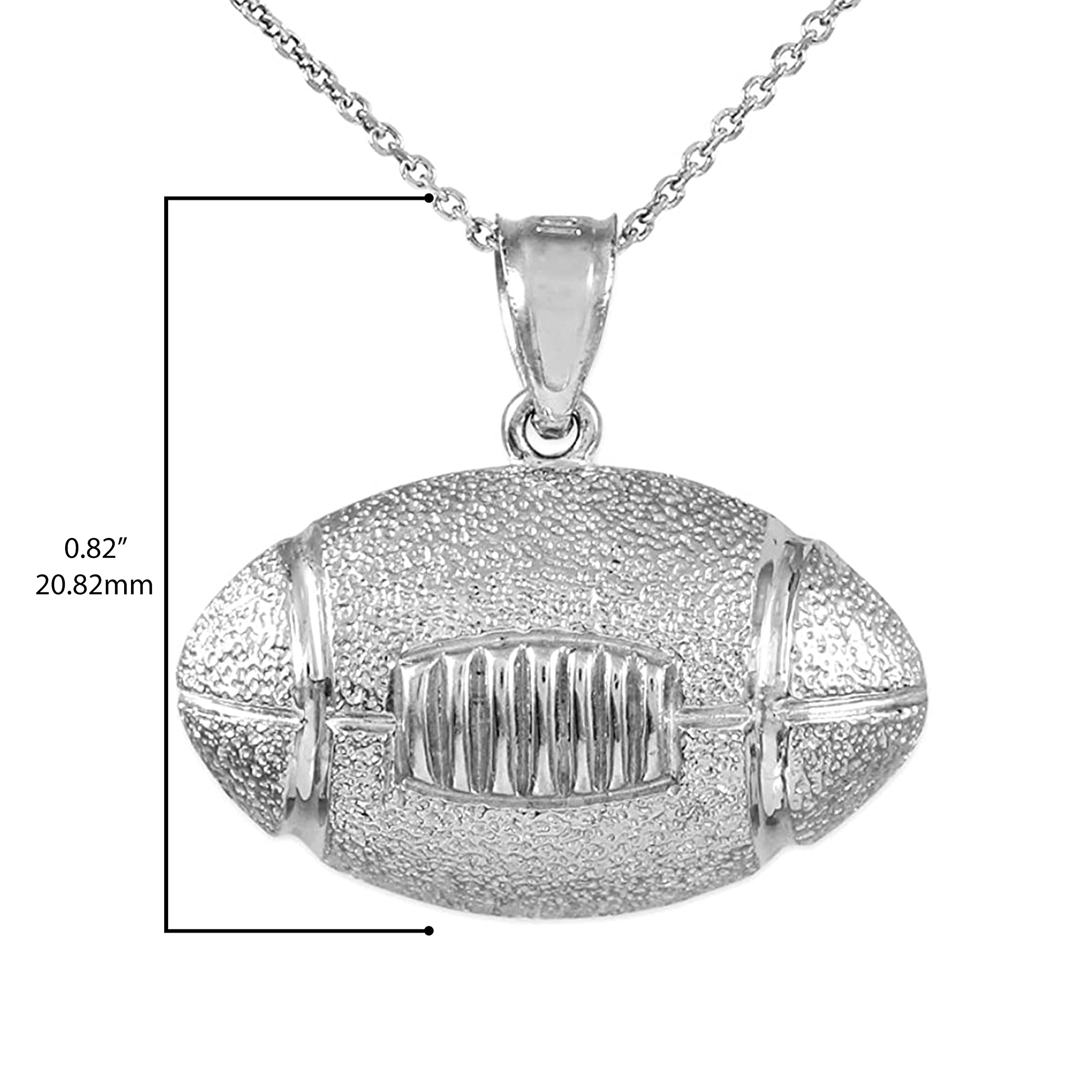 Sterling Silver Football Sports Charm Pendant