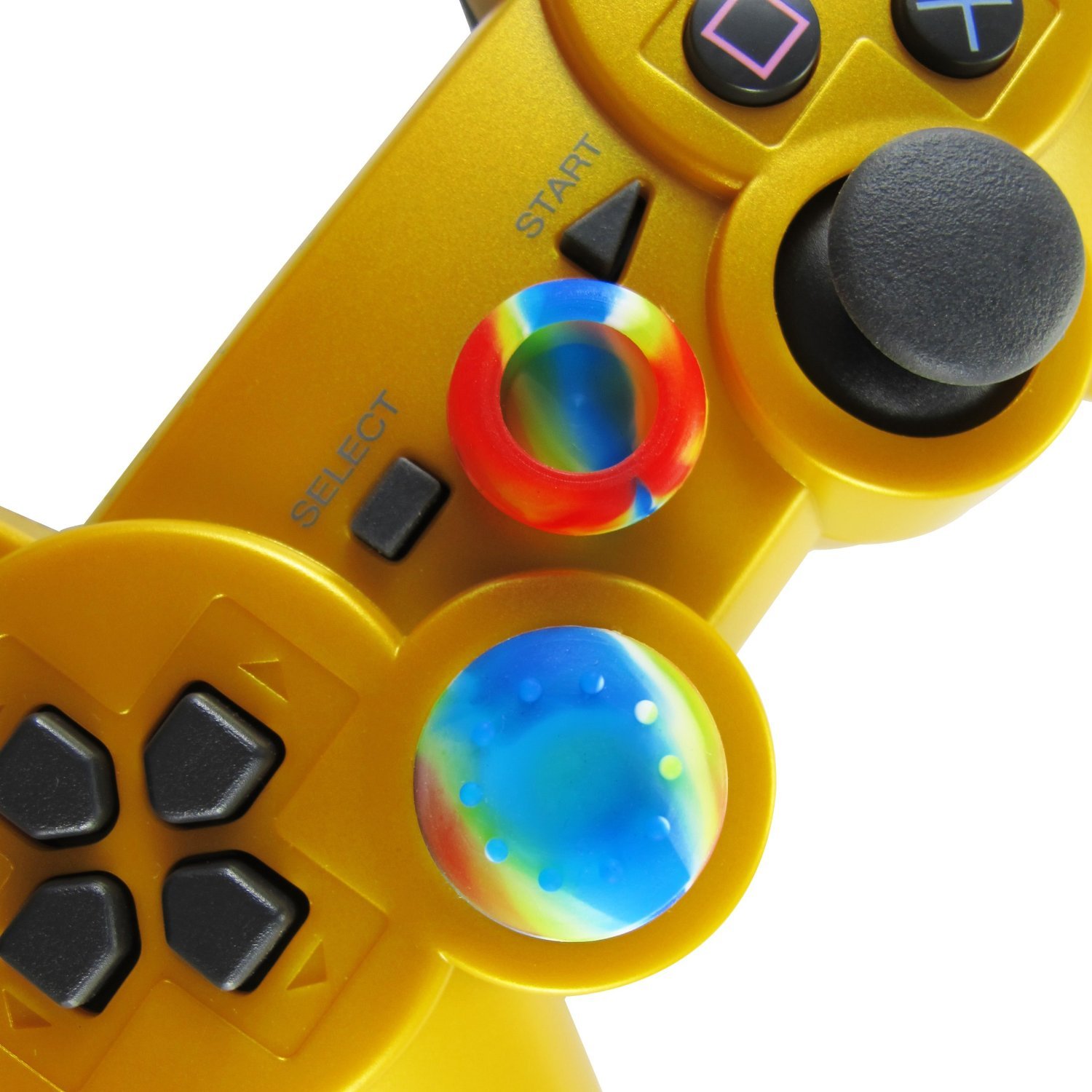 yueton 10 Pairs Colorful Silicone Accessories Replacement Parts Thumb Grip Cap Cover for PS2, PS3, PS4, XBox 360, XBox One Controller
