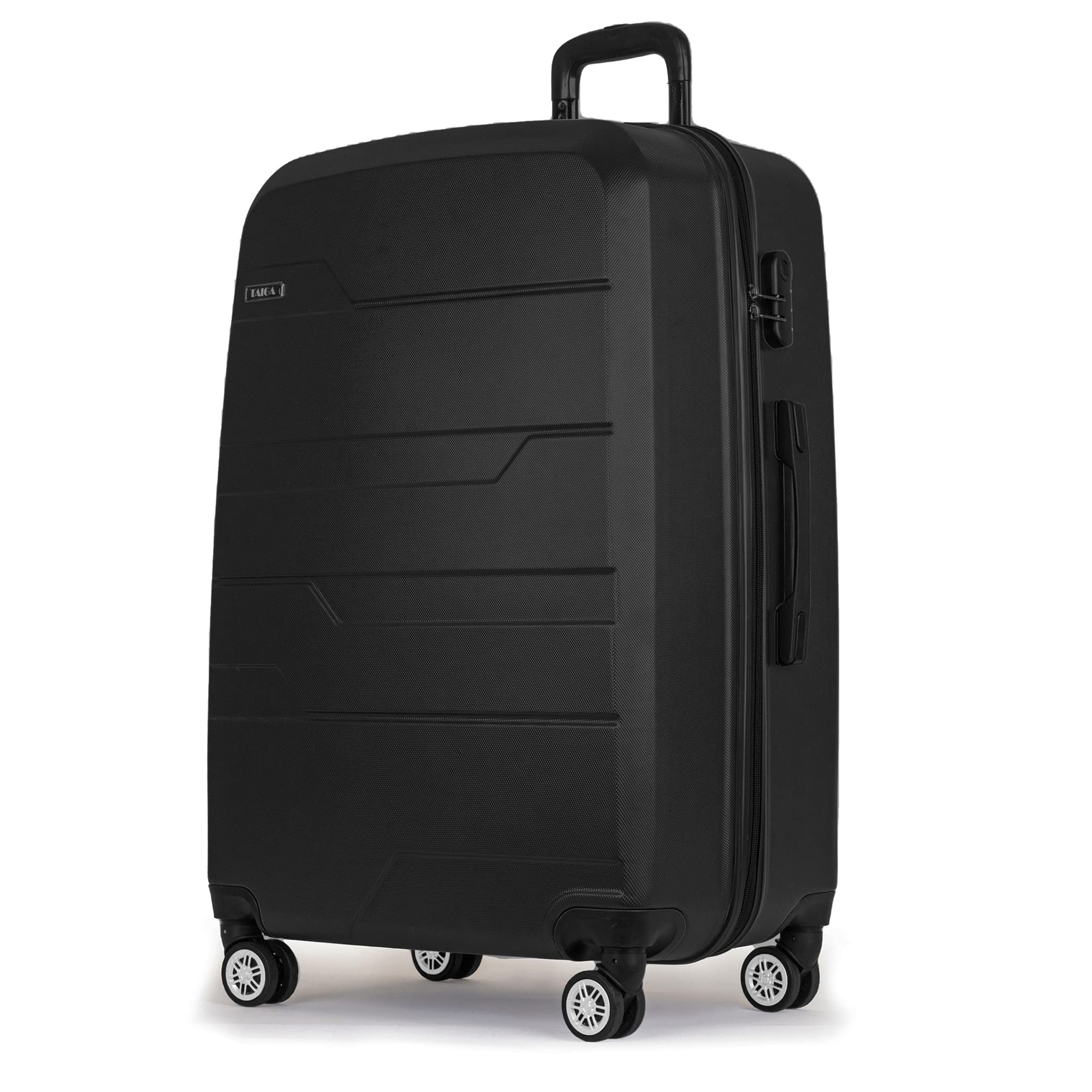 TAIGA Luggage Sets 3 Pieces with TSA Approved, Lightweight Hard Shell Travel Large Rolling Checked Suitcases with Spinner Wheels, Polypropylene Material (20/24/28), BLACK