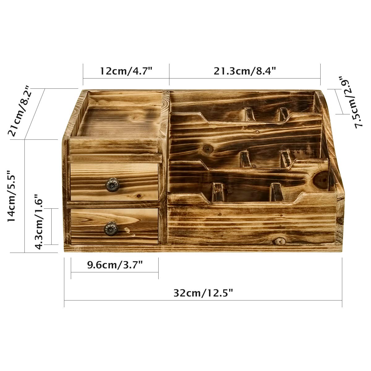 XCSOURCE Rustic Wooden Desk Organizer Cosmetic Organizer Storage Makeup Organizer and Storage Organize Storing of Makeup Tools at Home Office Bathroom Organizer Rustic Brown