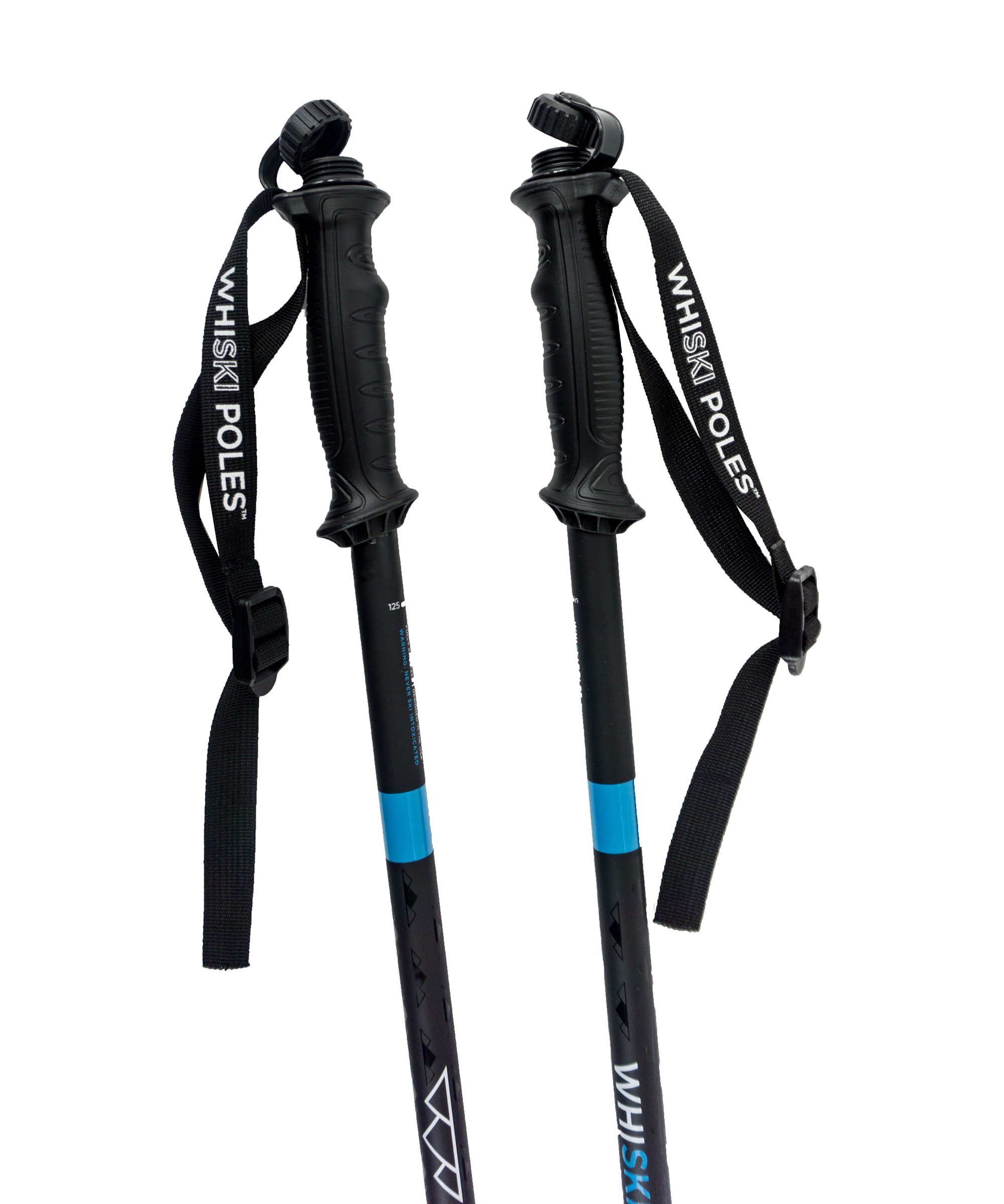 WhiSki Poles Original Best Gift for Skiers - SKI Pole FLASKS Holding 16 oz + Free Collapsible Funnel + Stickers