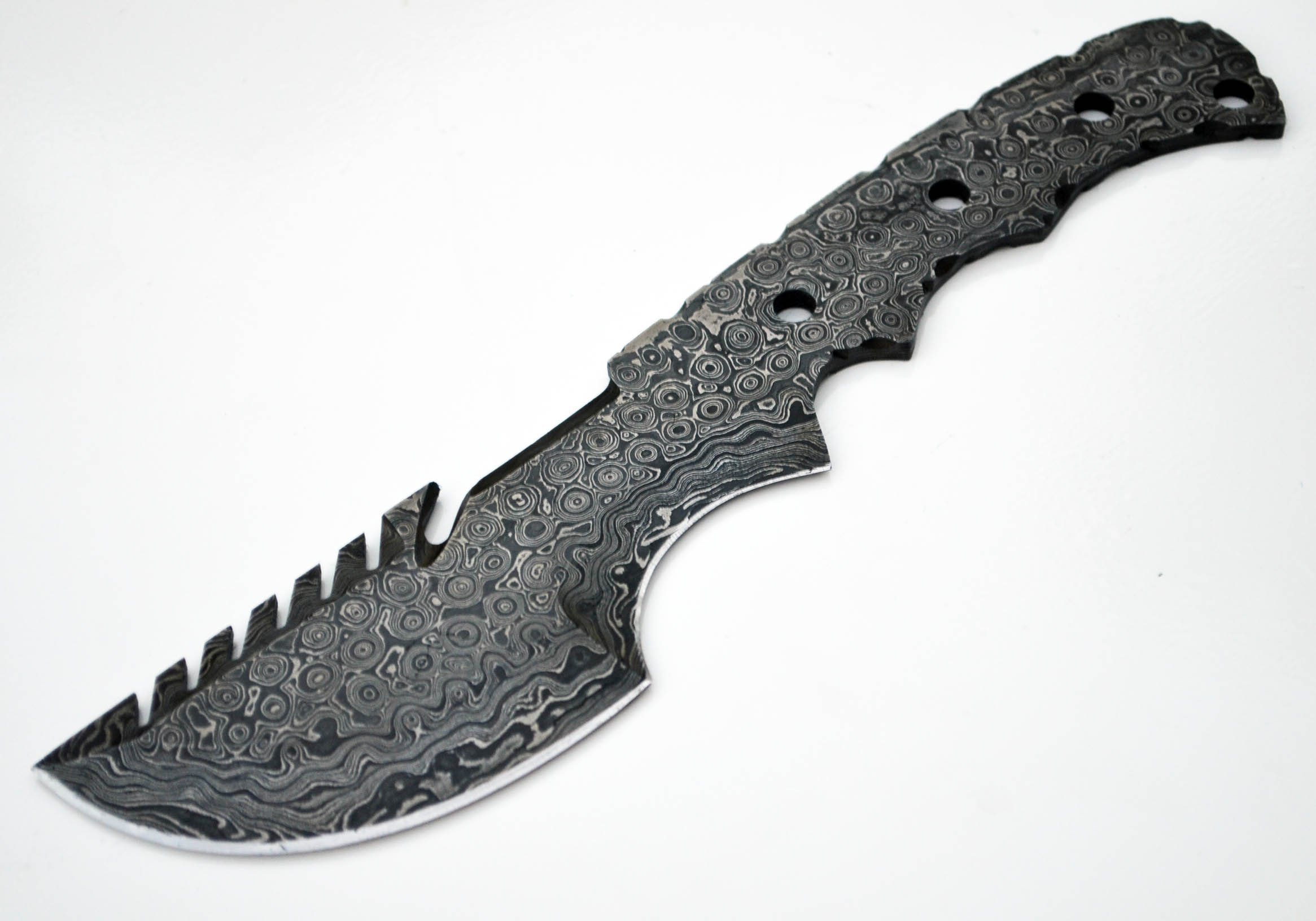 Whole Earth Supply Tactical Tracker Damascus Large Carbon Steel Blank Blade Survival Knives Knife Making
