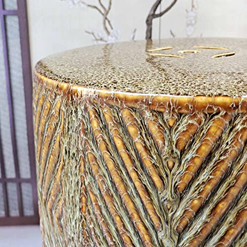 XARONF Modern Chinese Light Luxury Ceramic Drum Stools, Courtyard Garden Piers, Guzheng Stools, Living Room Replacement Shoes Embroidered Piers. (Color : Light Blue)