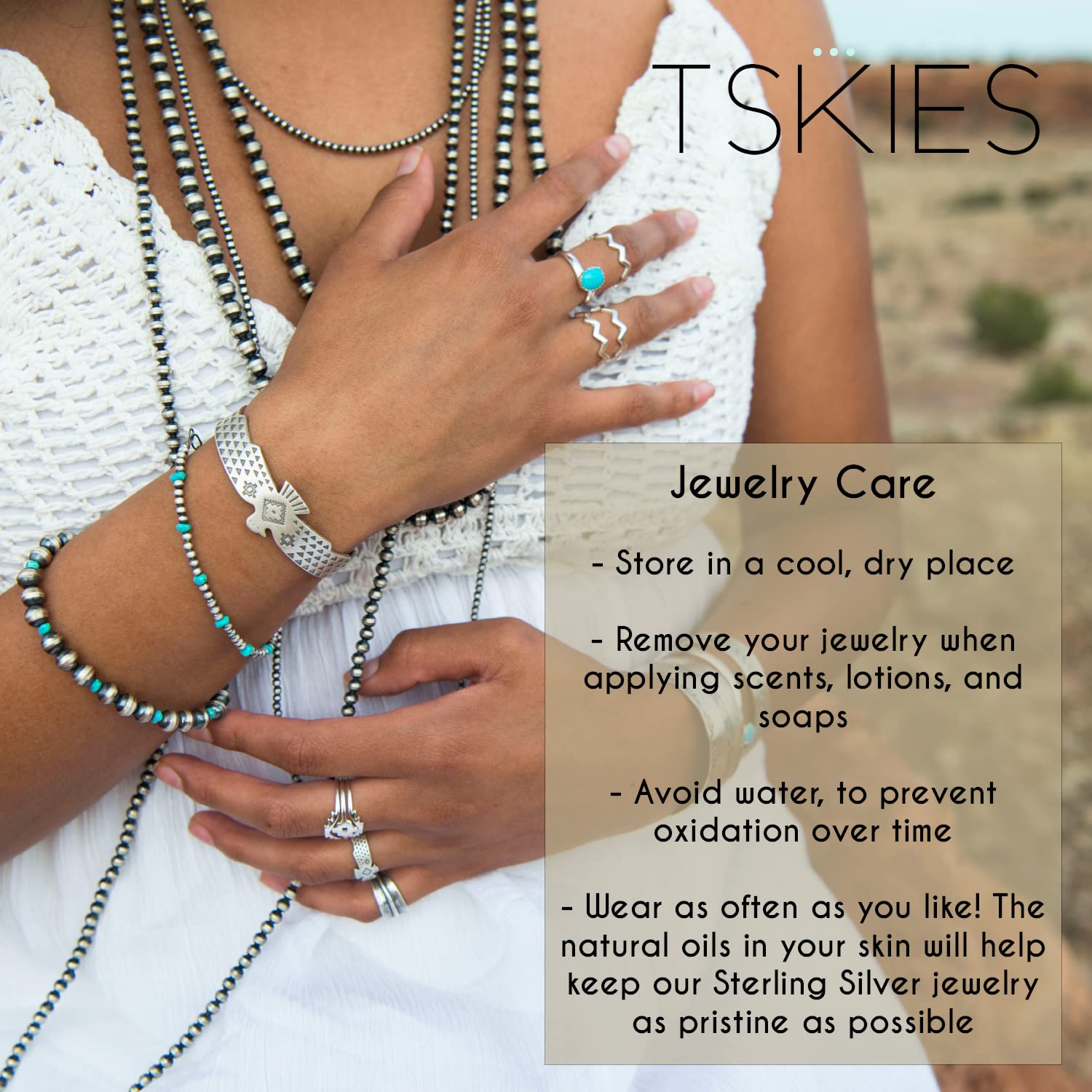 Turquoise Skies TSKIES Stamp Dancer: Sagebrush Stacker Sterling Silver Bracelet (small)