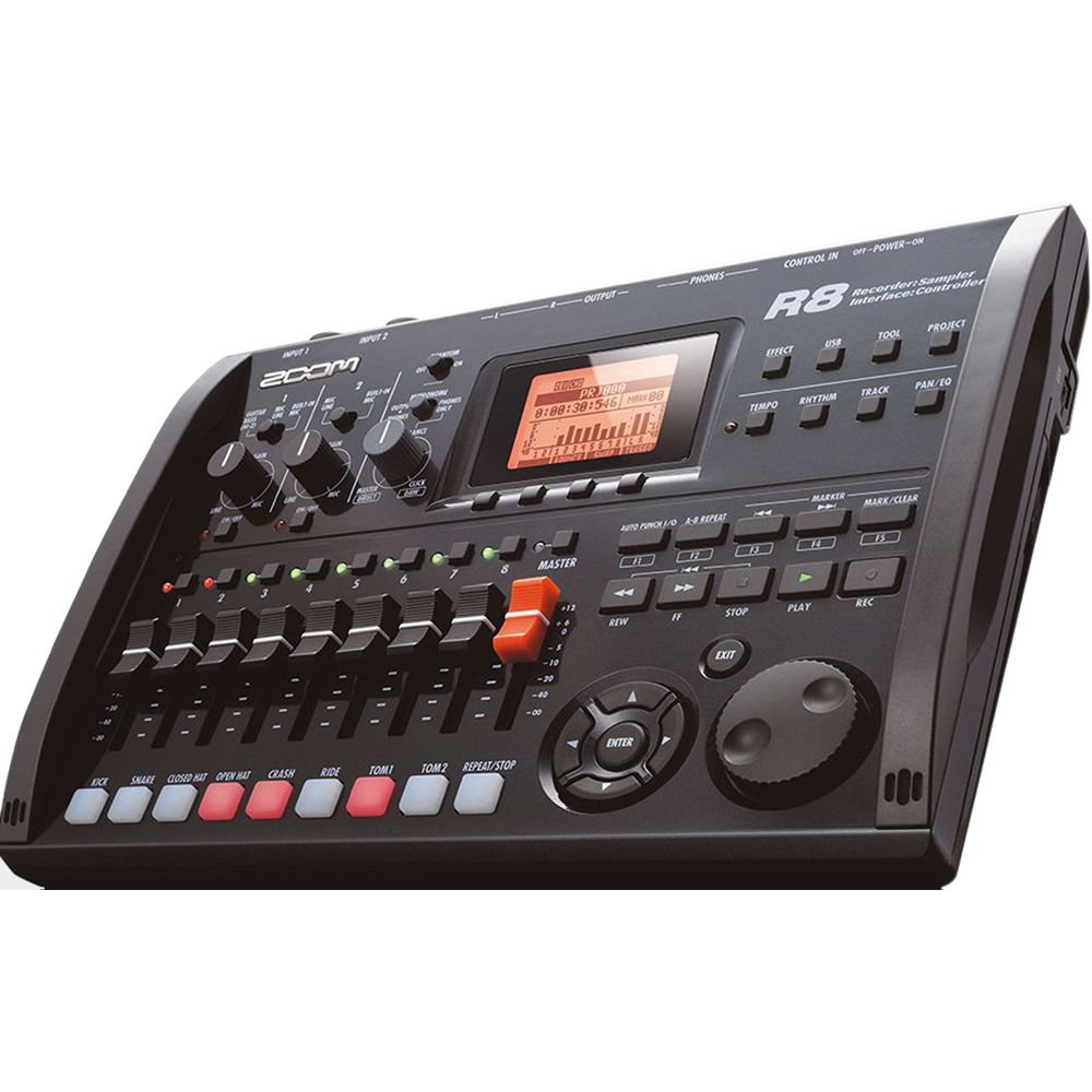 Zoom R8 Multitrack SD Recorder Controller and Interface with AKG K 240 Pro Stereo Headphone, 16GB UHS-I SDHC Memory Card & XLR Cable Bundle
