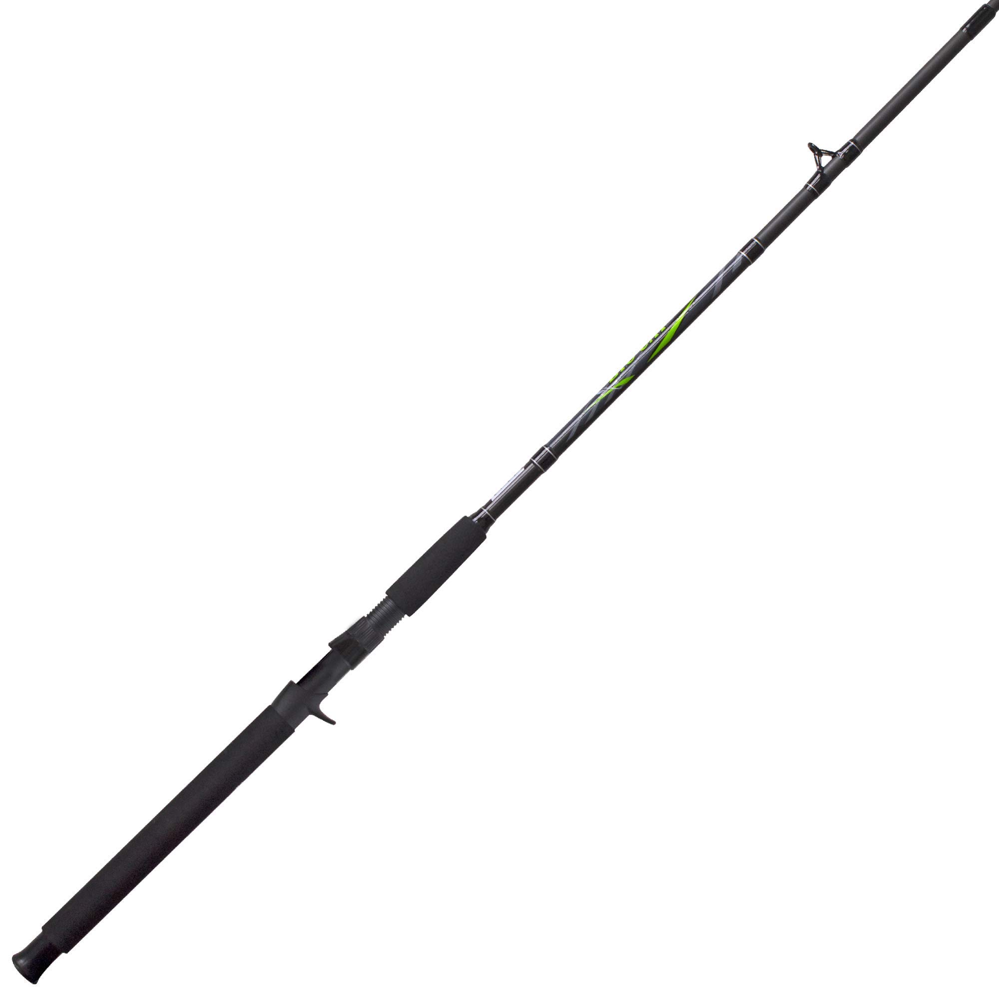 Zebco Big Cat Casting Fishing Rod, 8-Foot 2-Piece Fiberglass Fishing Pole, High-Visibility Rod Tip, Extended EVA Rod Handle, Shock-Ring Guides, Medium-Heavy Power, Black/Green