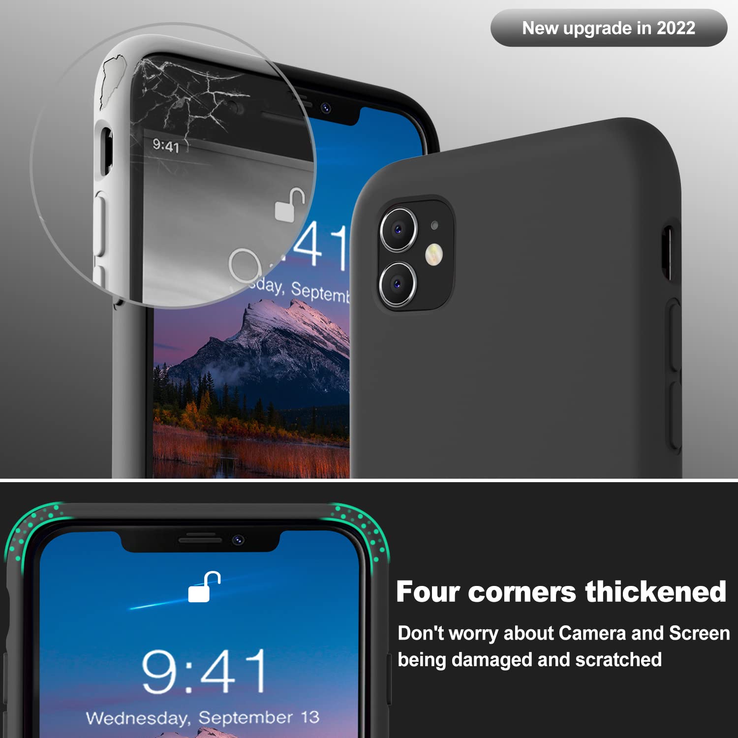Vooii for iPhone 11 Case, Soft Liquid Silicone Slim Rubber Full Body Protective iPhone 11 Case Cover (with Soft Microfiber Lining) Design for iPhone 11 - Matcha