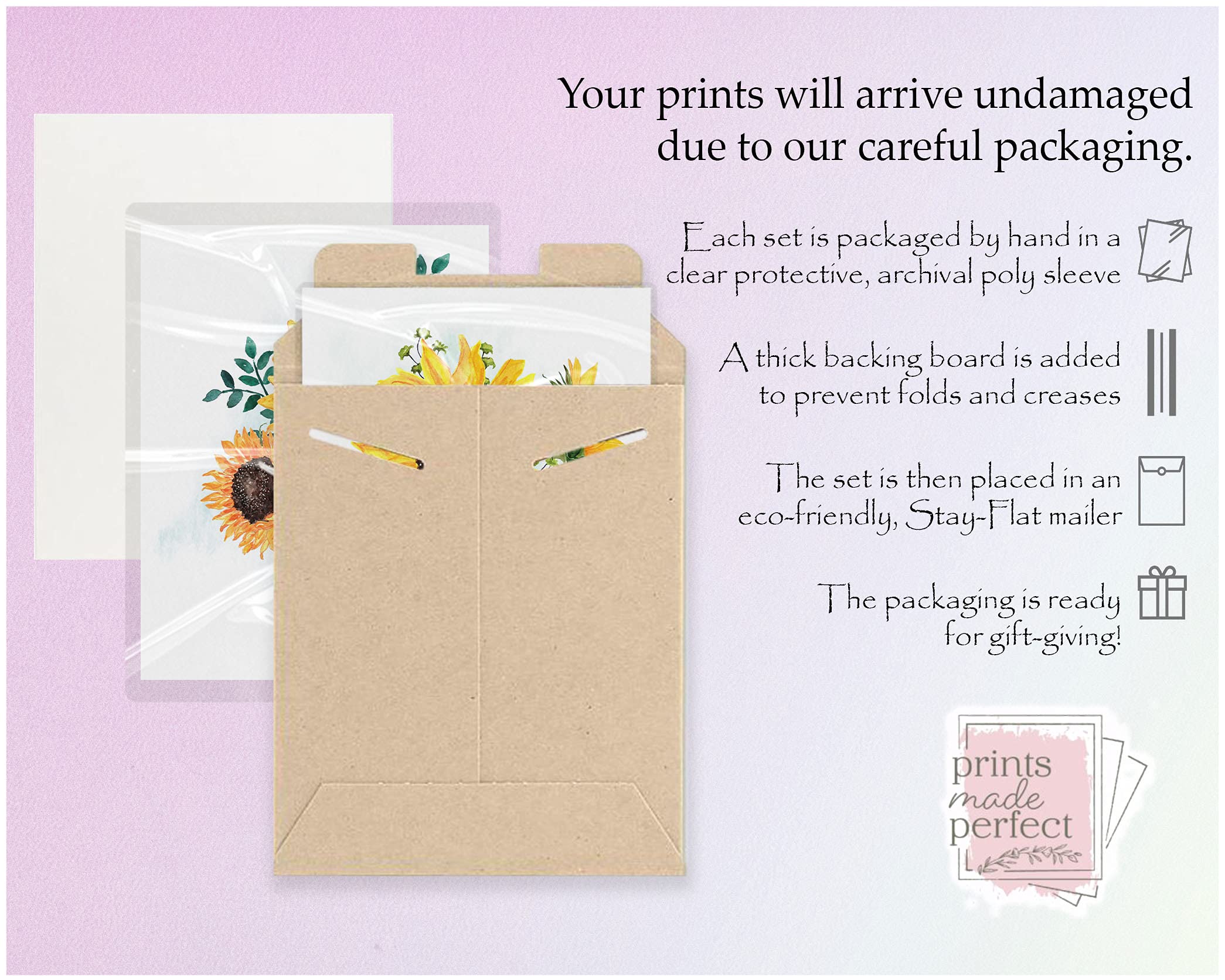 Sunflower Wall Art - Botanical Prints Wall Decor - Watercolor - Set of 3-8x10 - Unframed