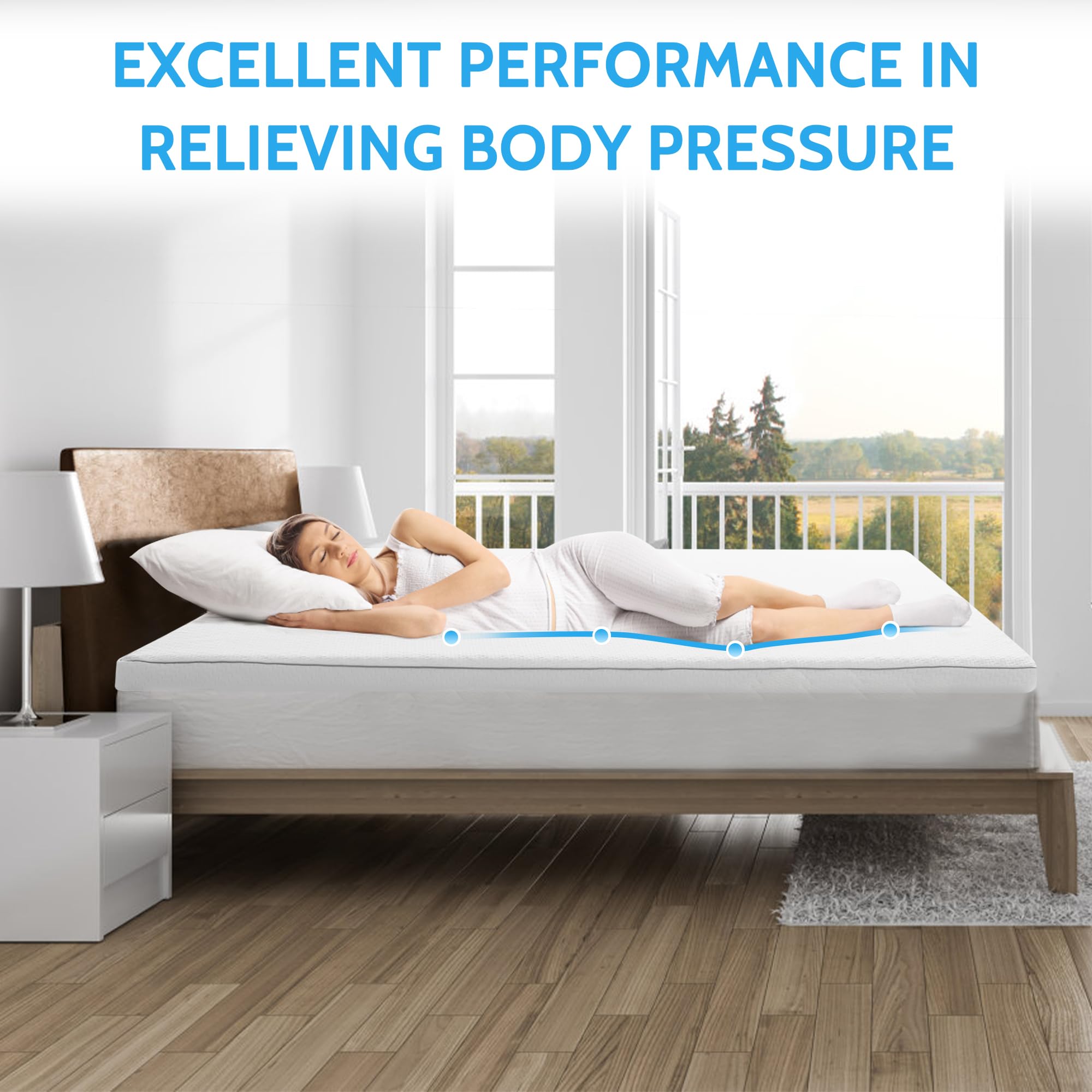 Swbvs Queen Mattresses in a Box, 3 Inch Memory Foam Mattress Quees Size with Queen Bed Mattress Pressure Relief & Supportive Queen Size Mattresses