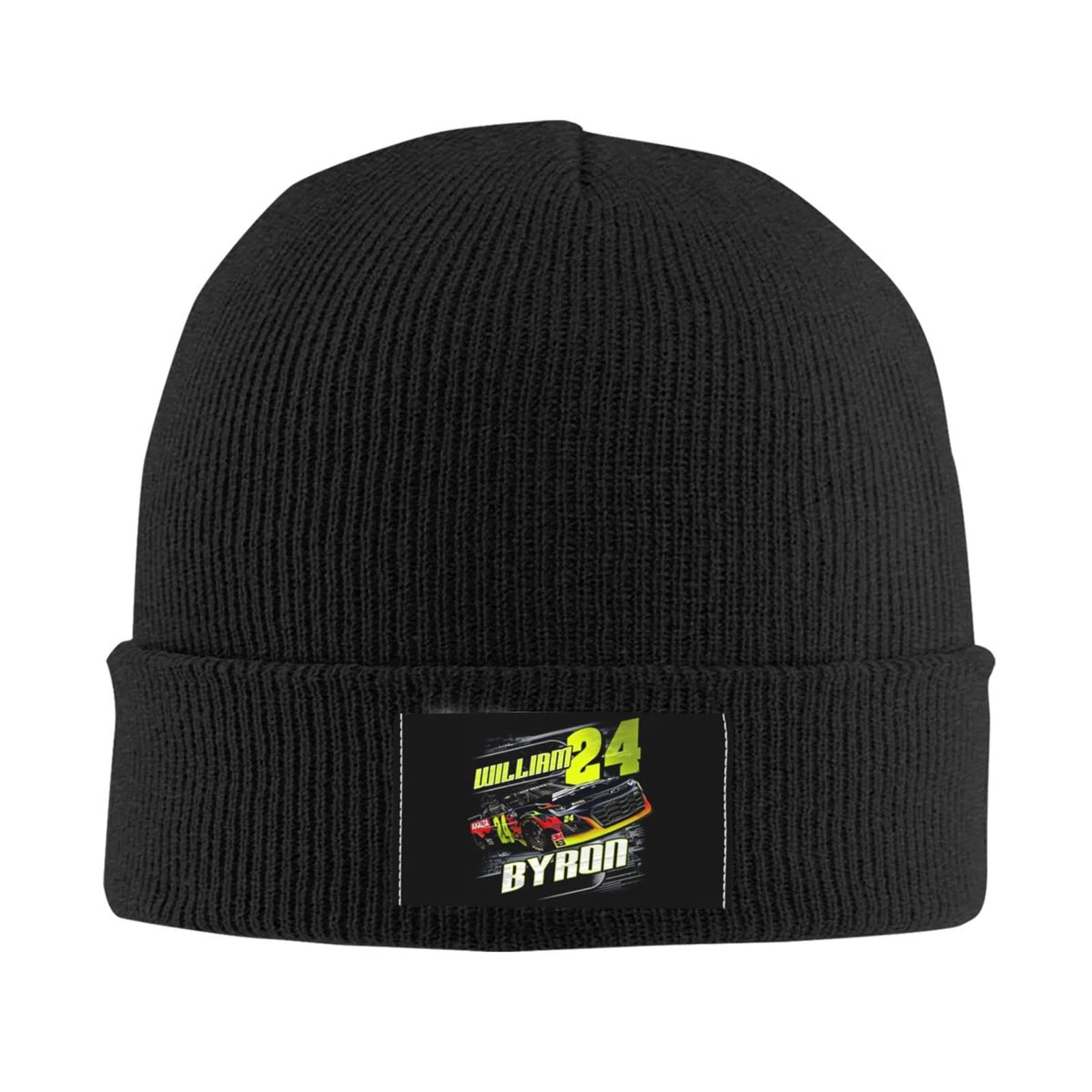 William Byron 24 Knit Cuffed Soft Warm Knitted Hat Cap Cozy Chunky Beanie Unisex Plain Skull Classic Daily Stretch Thermal