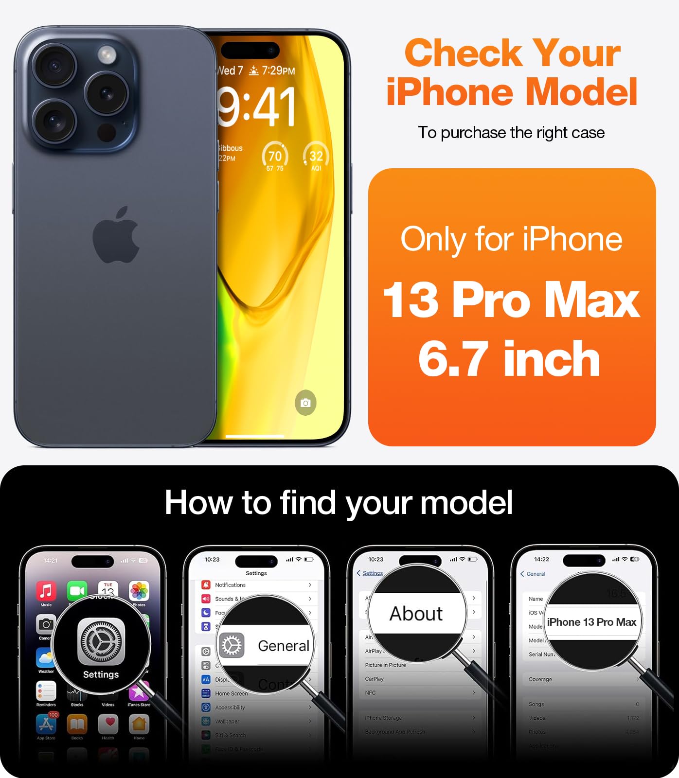 TORRAS 360° Rotatable Ring for iPhone 13 Pro Max Phone Case [Compatible with Magsafe] with Stand, Magnetic Ring Holder Military Grade Shockproof Translucent Back Slim UPRO Ostand Pro,Full Clear