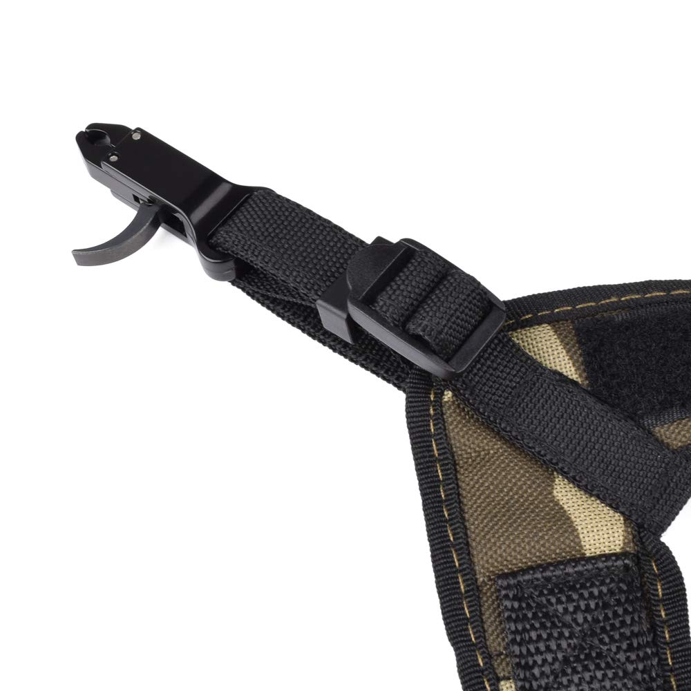 YLSIO Archery Compound Bow Quick Shot Release Buckle Strap Black Trigger Caliper Shooting Left & Right Hand for 65 lbs Maximum