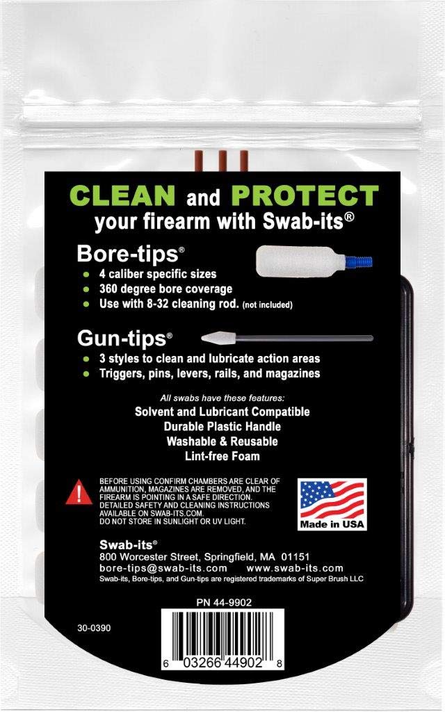 Swab-its® Made in The USA .22cal/.357cal/.40cal/.45cal Handgun Firearm Cleaning Kit: 87-9902