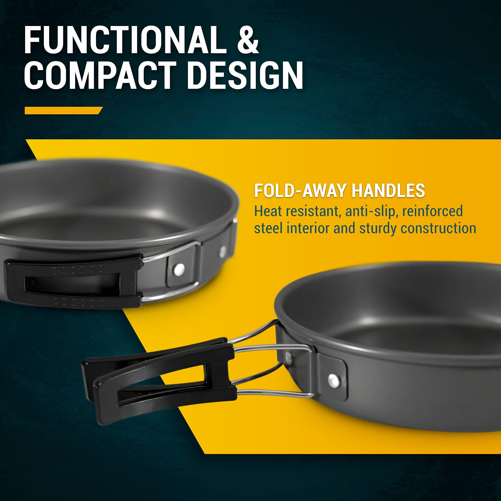 Winterial Camping Cookware and Pot Set 10 Piece Set For Camping / Backpacking / Hiking / Trekking