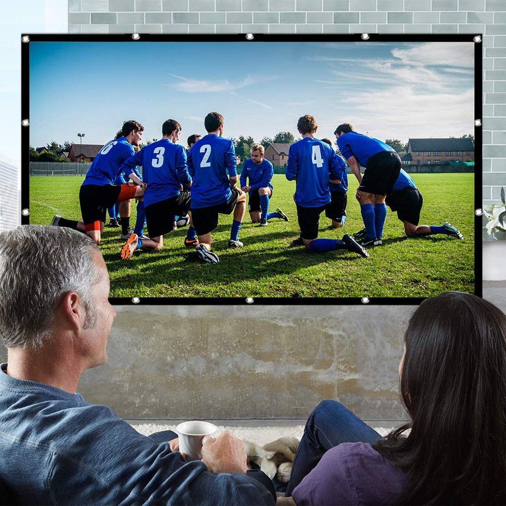 XINGTU Projector Screen Outdoor 150 200 inch 300 inch White Cloth Material 180 250 inch Optional 16:9/4:3 for LED proyector (Size : 250 inch)