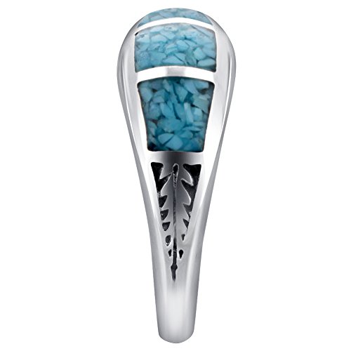 Southwestern Style Turquoise Gemstone 925 Sterling Silver Ring for Women Size 9