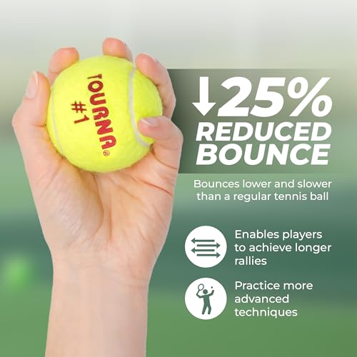 Tourna Green Dot Low Compression Tennis Balls, 12 pack
