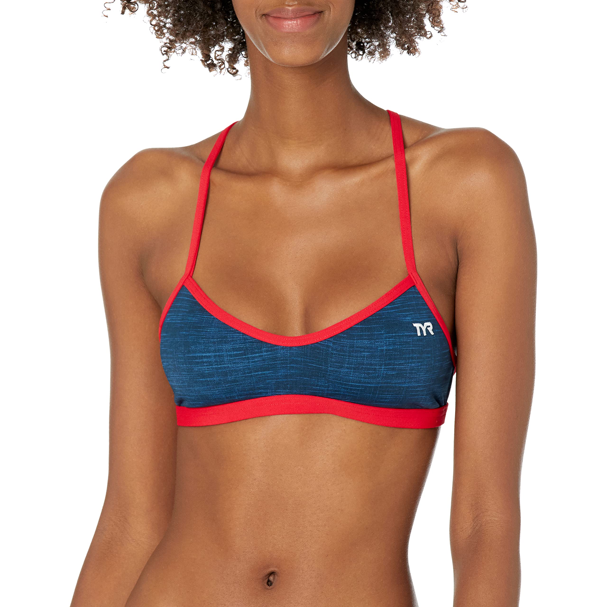 TYR Women's Sandblasted Mojave Tieback Top, Navy, Medium
