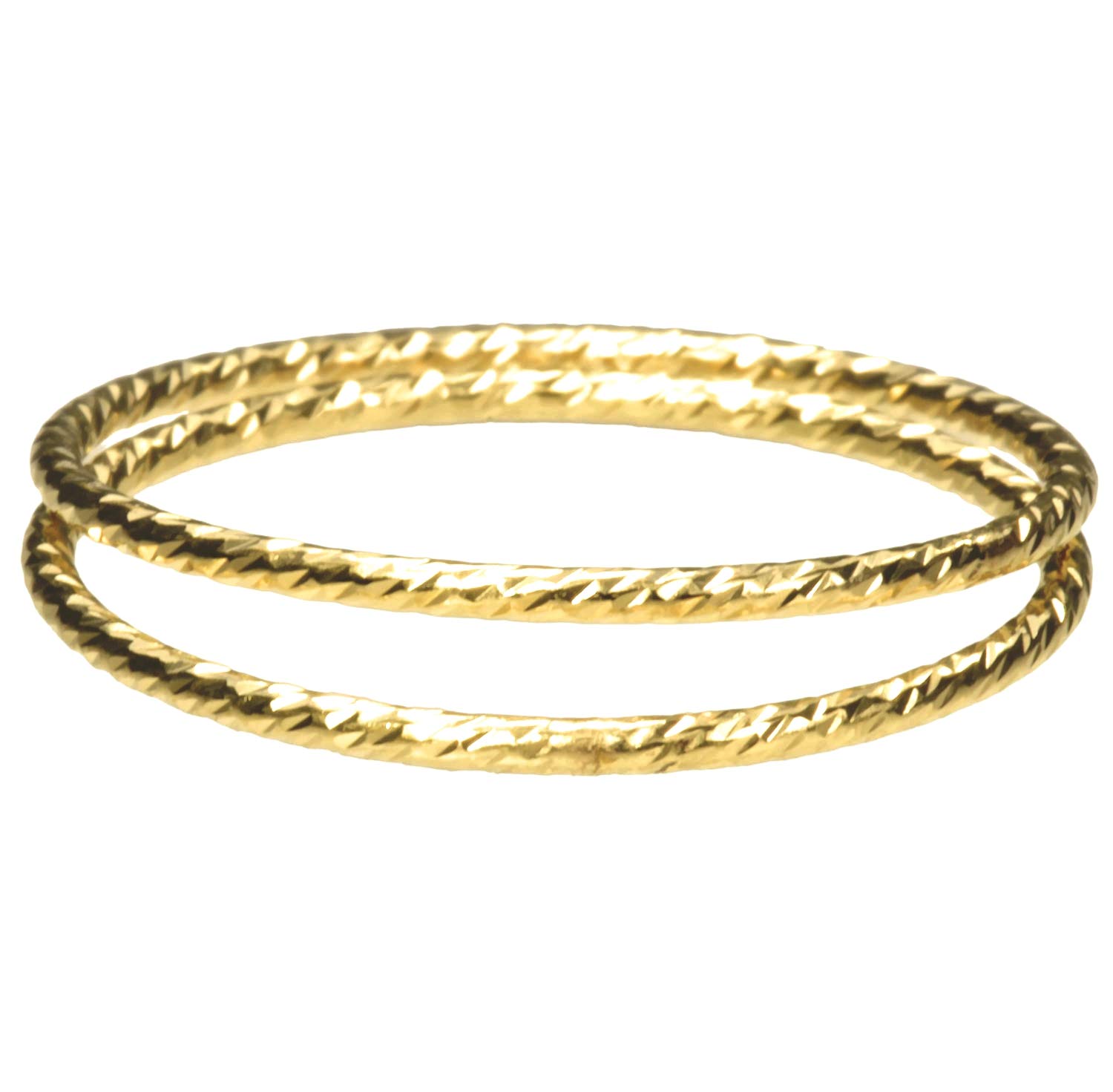 uGems 2 14K Gold Filled Sparkle Stacking Rings Size 9