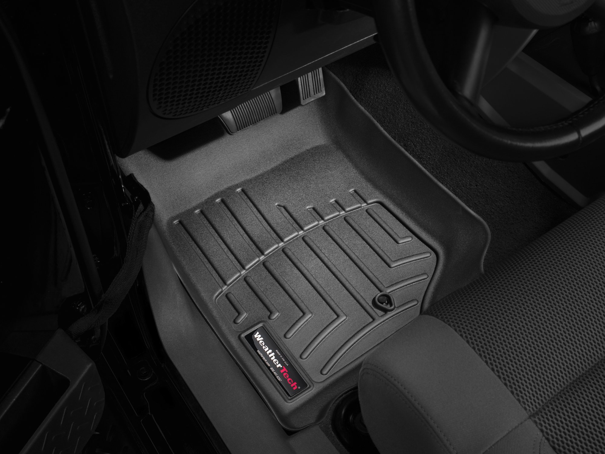 WeatherTech Custom Fit FloorLiners for Jeep Wrangler 2-Door, Wrangler Unlimited 4-Door - 1st Row (441051), Black