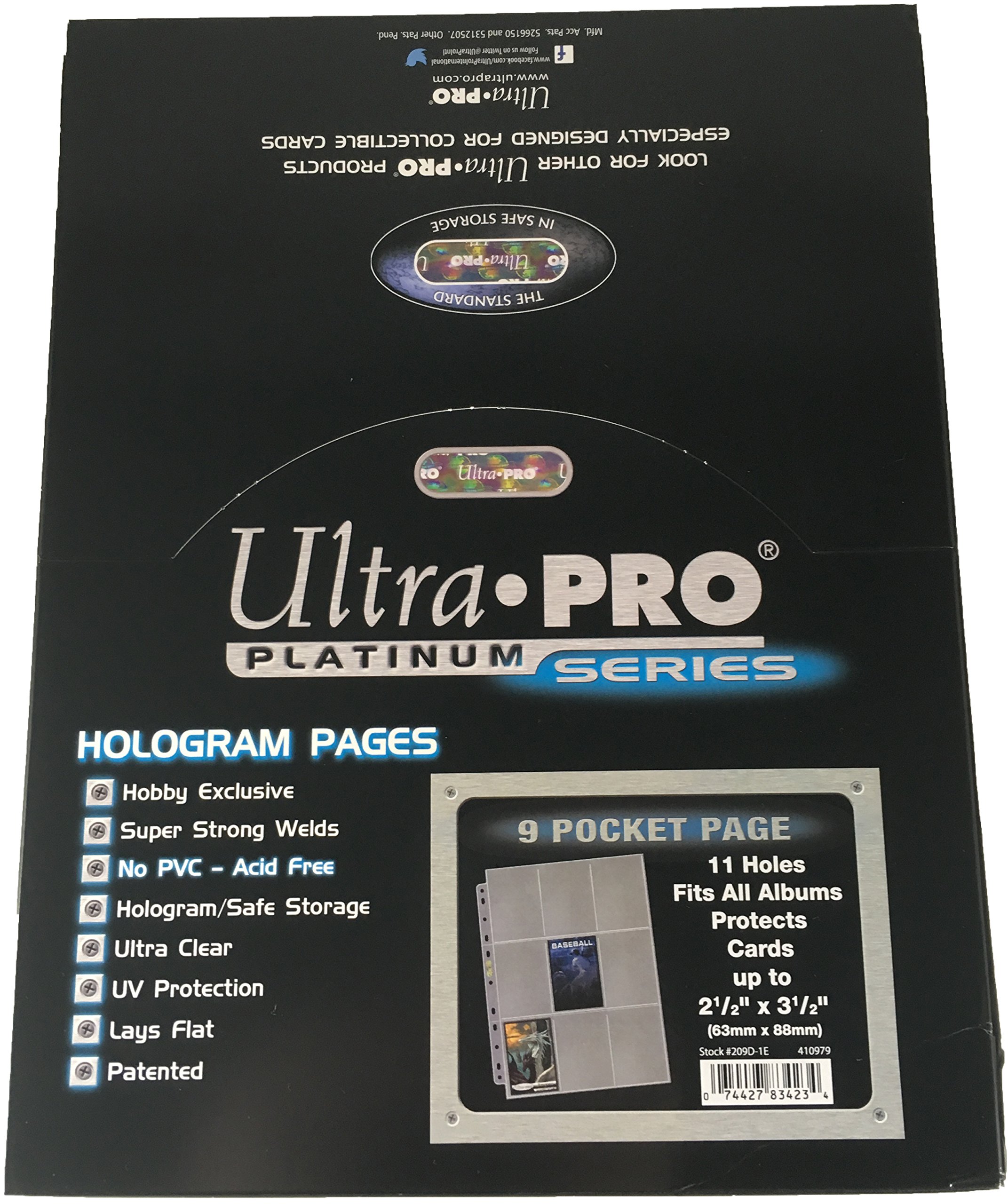 Ultra Pro 25 Platinum Storage Pages: Baseball & Other Sports Trading Cards Collecting Pages (Platinum Series 9-Pocket Pages), Clear