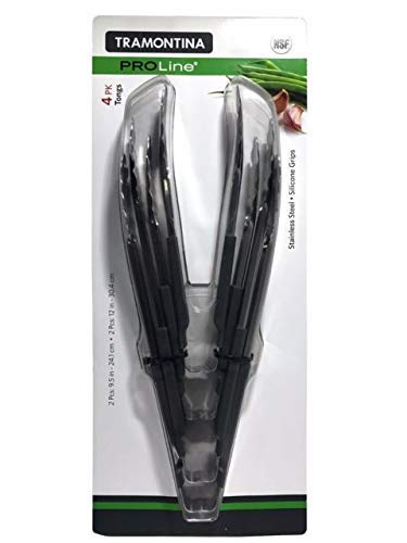Tramontina Pro Line Stainless Steel Food Tongs, 4 Pairs