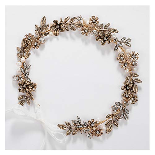 SWEETV Retro Wedding Headband, Bridal Headpieces for Wedding Women Rhinestone Hair Accessories Vintage Style