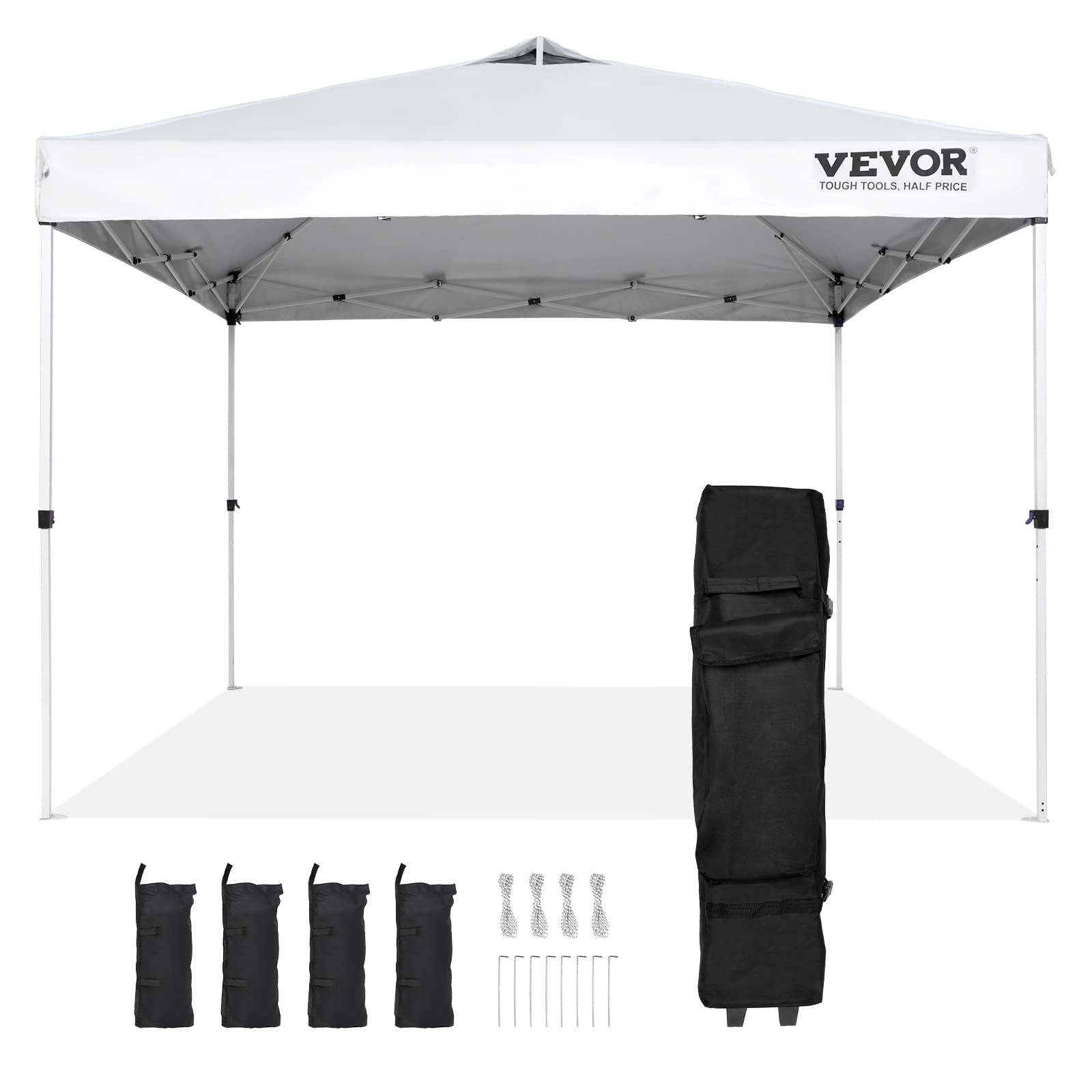VEVOR 10 x 10 ft Pop Up Canopy Tent with US Weight Tailgater Canopy Weights Set