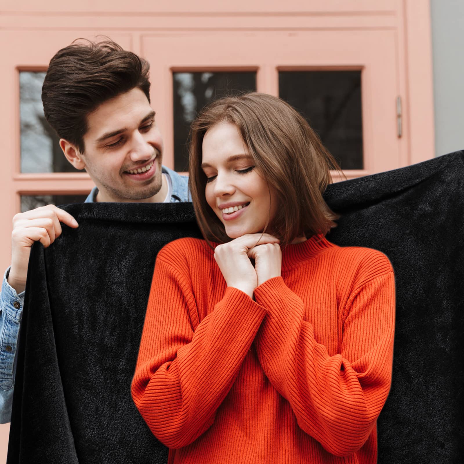 Yastouay Fleece Throw Blanket, Super Soft Lightweight Cozy Luxury Flannel Bed Blanket, Fluffy Plush Couch Blanket Throw for All Seasons (Black, 90x90 inches)