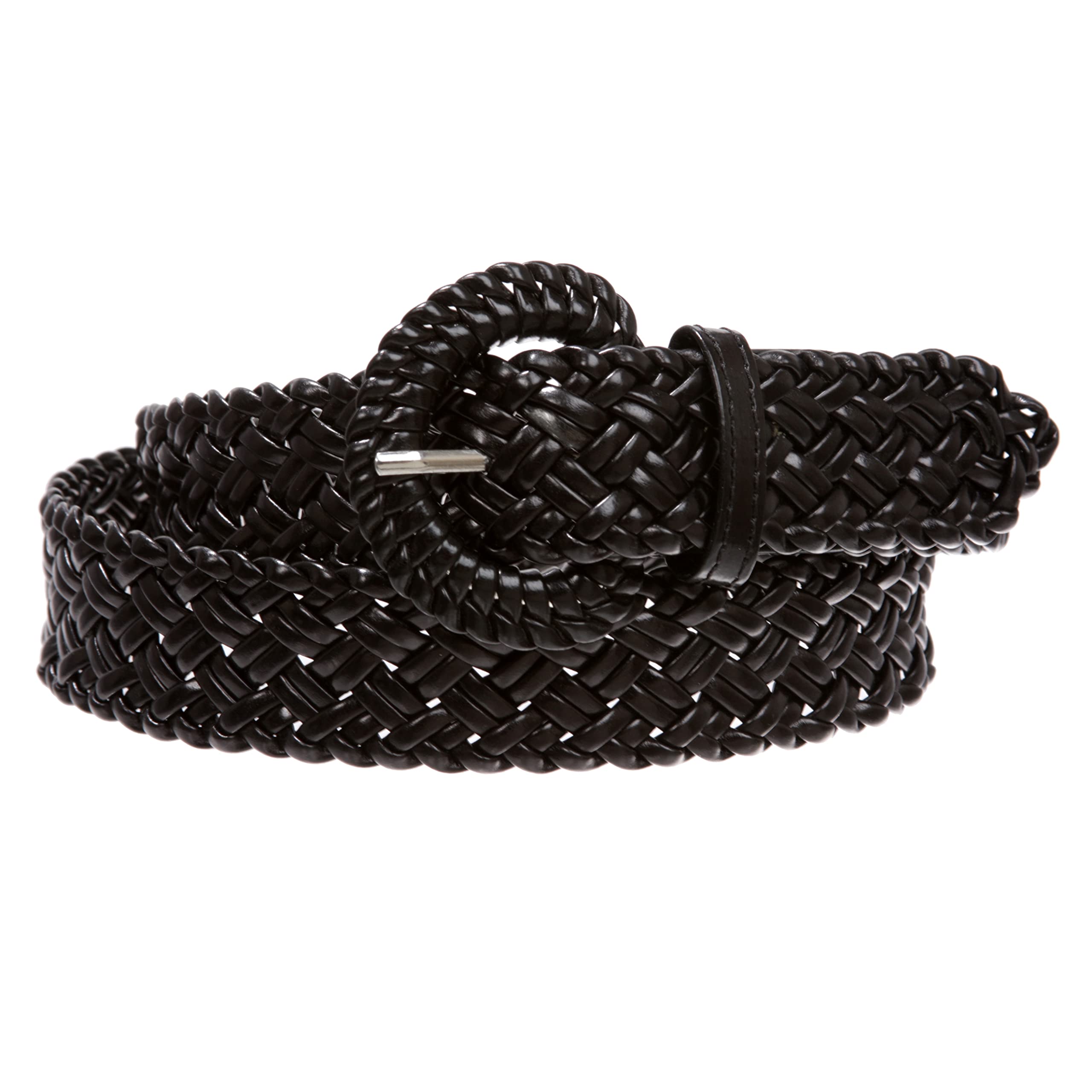 Women's 1 1/4" Inch Wide Hand Made Metallic Braided Woven Casual Belt, Gold | M - 36"