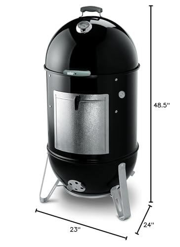 Weber 22-inch Smokey Mountain Cooker, Charcoal Smoker,Black