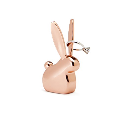 Umbra Anigram Animal Ring Holder for Jewelry (3-Pack containing Bunny, Reindeer and Elephant), Copper, 3 PACK