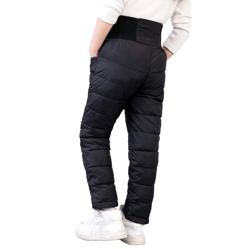 UGREVZ Girls Boys Snow Pants 2-9 years old Thick Winter Warm Pants Girl Activewear Clothes(A0001Black-6)