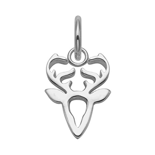 Wild Things Small Sterling Silver Openwork Deer Head Pendant